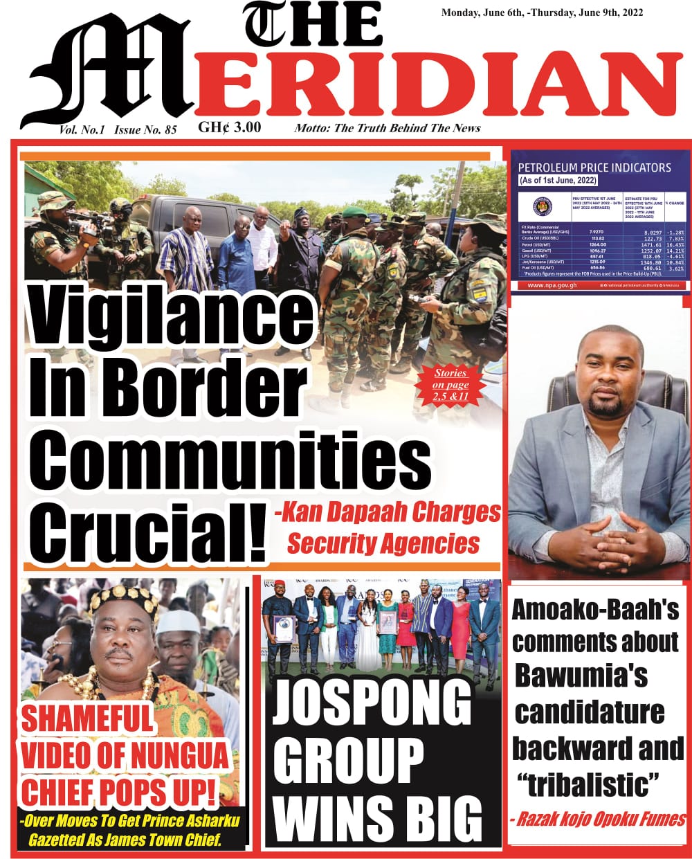 Meridian, Monday, June 6, 2022 - Ghana News Stand