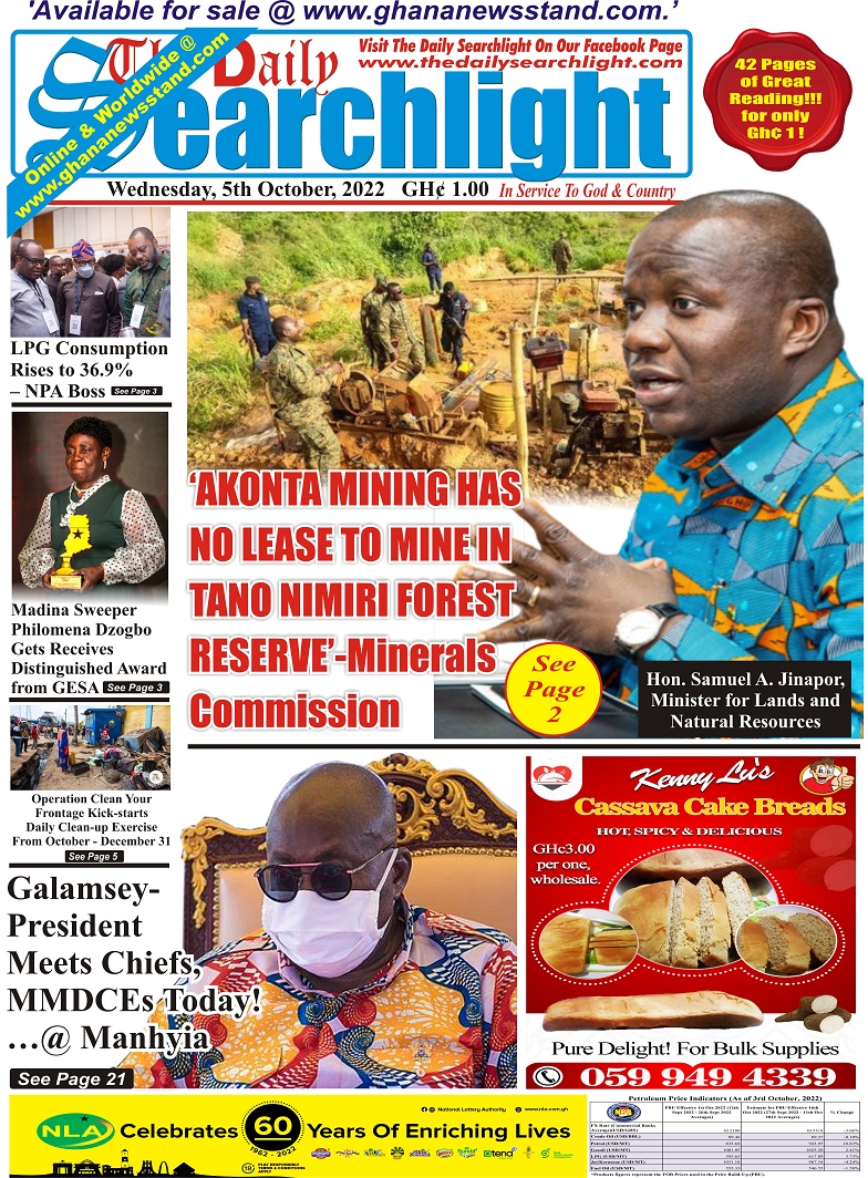 Daily Searchlight, Monday, October 5, 2022 - Ghana News Stand