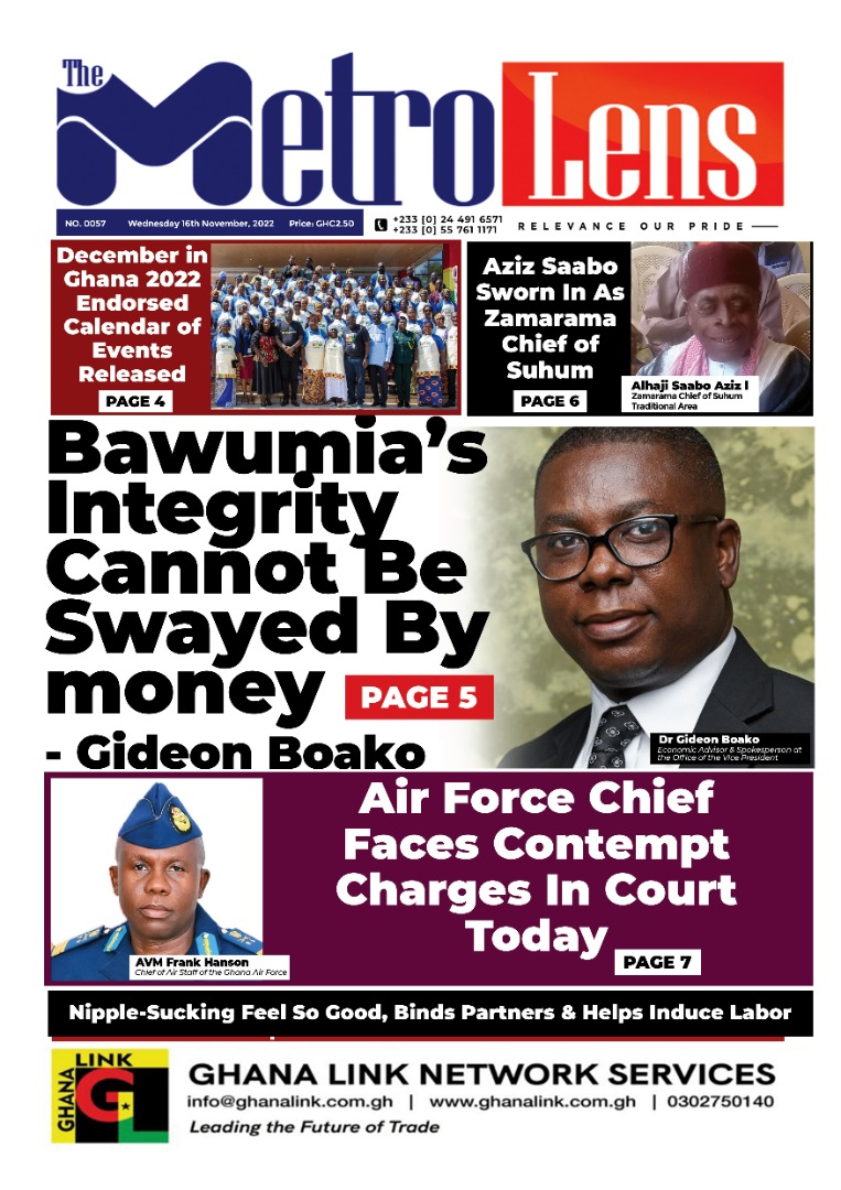 METRO LENS NEWSPAPER 16th NOVEMBER, 2022 – Ghana News Stand