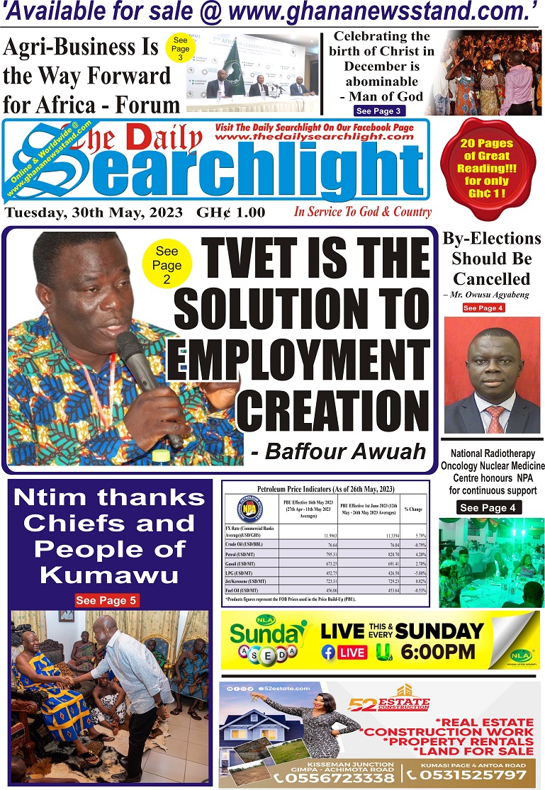 Daily Searchlight, Tuesday, 30th May, 2023 – Ghana News Stand