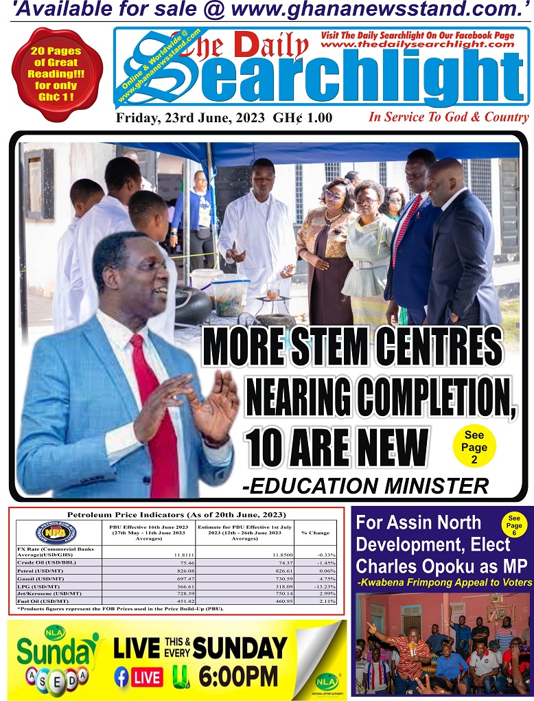 Daily Searchlight Friday 23rd June, 2023 – Ghana News Stand