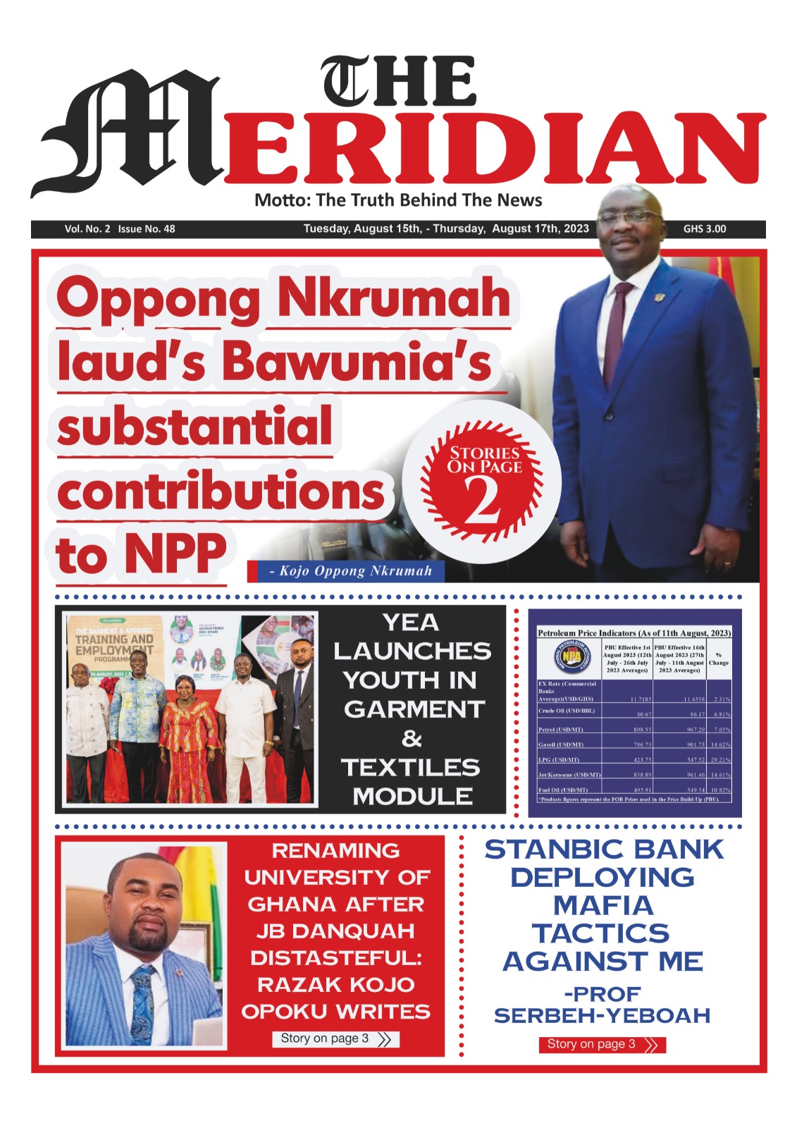 Meridian, Tuesday, August 15th, – Thursday, August 17th, 2023 – Ghana ...