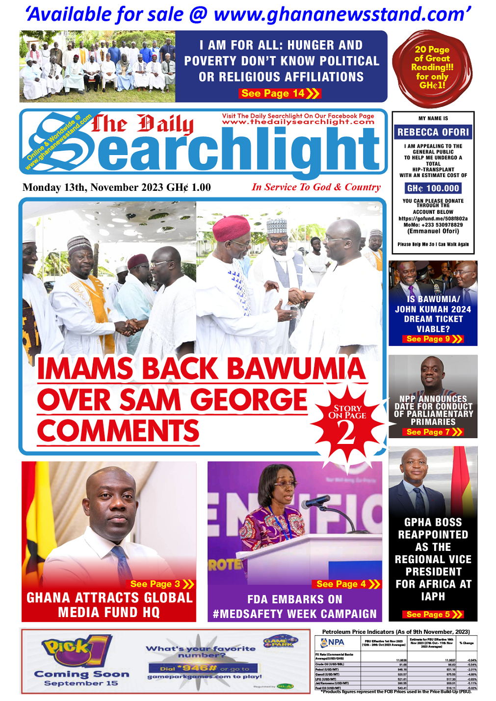 Daily Searchlight Monday