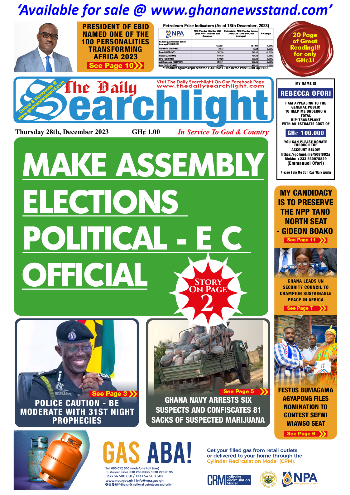 Daily Searchlight Thursday