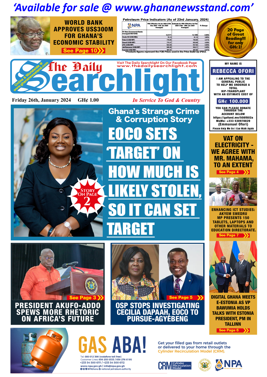 Daily Searchlight Friday